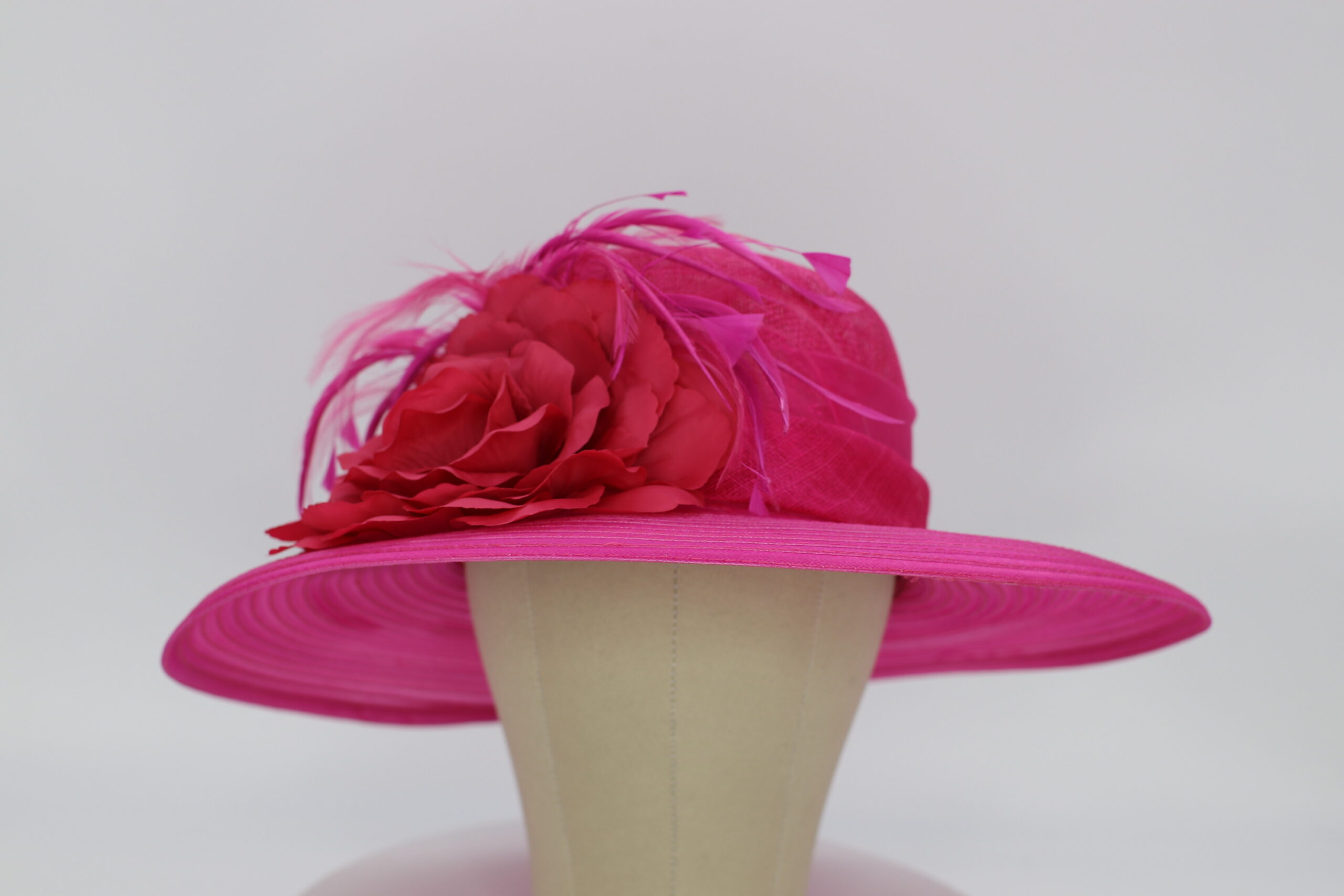Hot Pink Straw Hat - Hat Rack