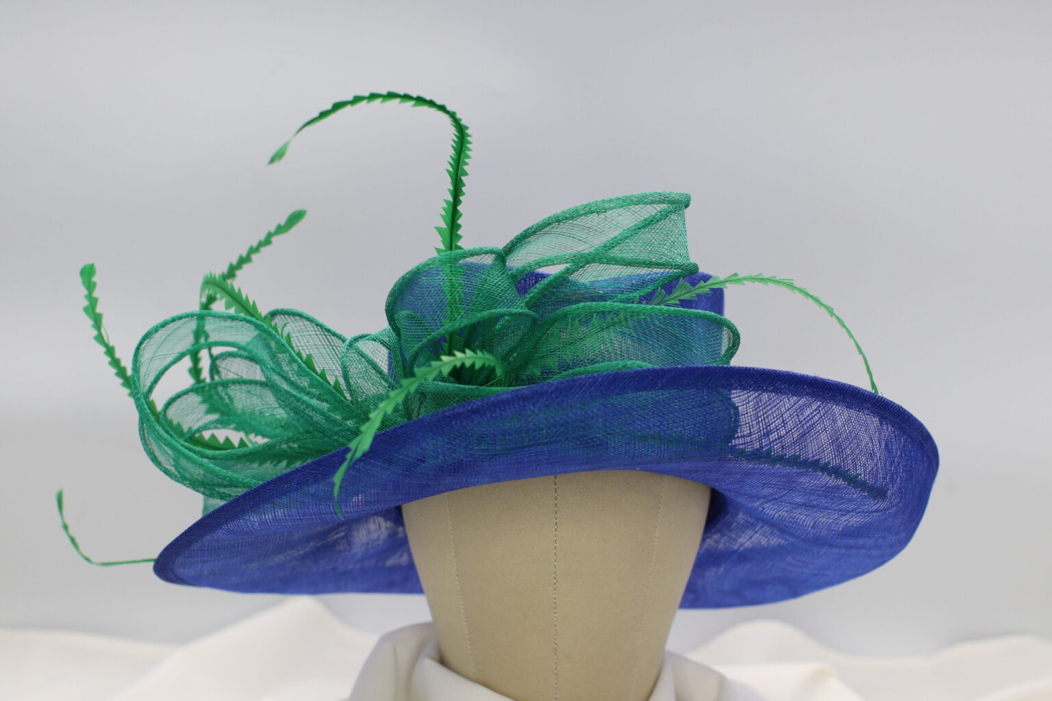 Royal Blue and Green Kentucky Derby Hat